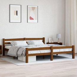 Massivholzbett，Schlafzimmerbett，Doppelbett Honigbraun Kiefer 180x200 cm vidaXL