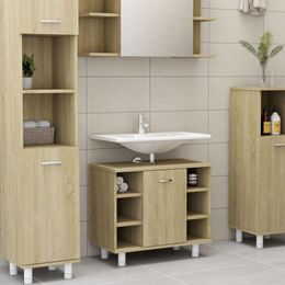 Bonnevie - Badezimmerschrank,Badschrank Sonoma-Eiche 60x32x53,5 cm Holzwerkstoff vidaXL