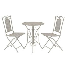 3-tlg. Bistro-Set Stahl Grau vidaXL415765