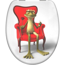Schütte Wc Sitz frog king, Duroplast Toilettendeckel mit Absenkautomatik Motiv, Klobrille, Klodeckel, Toilettensitz - Motiv