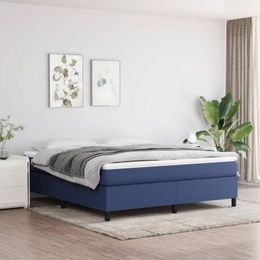 Boxspringbett，Doppelbett Blau 160x200 cm Stoff vidaXL