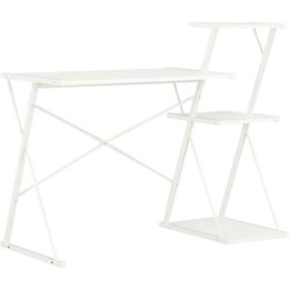 Computertisch,Schreibtisch mit Regal Weiß 116×50×93 cm vidaXL