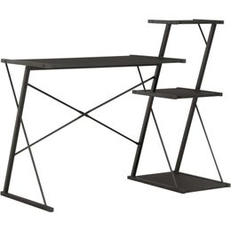 Bonnevie - Computertisch,Schreibtisch mit Regal Schwarz 116×50×93 cm vidaXL