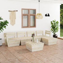 Bonnevie - 6-tlg. Garten-Paletten-Lounge-Set,Gartenmöbel-Set Imprägniertes Fichtenholz vidaXL