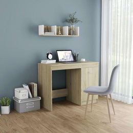 Bonnevie - Computertisch,Schreibtisch Sonoma-Eiche 100x50x76 cm Holzwerkstoff vidaXL