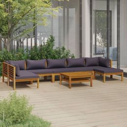 8-tlg. Garten-Lounge-Set，Gartenmöbel-Set mit Auflage Massivholz Akazie vidaXL