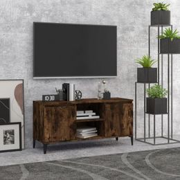 Bonnevie - TV-Schrank,TV-Möbel mit Metallbeinen Räuchereiche 103,5x35x50 cm vidaXL