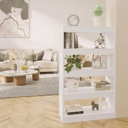 Bücherregal/Raumteiler，Bücherschrank Hochglanz-Weiß 80x30x135cm Holzwerkstoff vidaXL