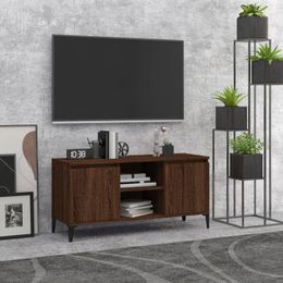 Bonnevie - TV-Schrank,TV-Möbel mit Metallbeinen Braun Eichen-Optik 103,5x35x50 cm vidaXL