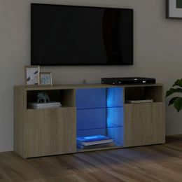 TV-Schrank，TV-Möbel mit LED-Leuchten Sonoma-Eiche 120x30x50 cm vidaXL