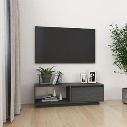 Bonnevie - TV-Schrank,TV-Möbel Grau 110x30x33,5 cm Massivholz Kiefer vidaXL