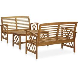 3-tlg. Garten-Lounge-Set,Gartenmöbel-Set Massivholz Akazie vidaXL