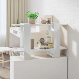 Bücherregal/Raumteiler，Bücherschrank Hochglanz-Weiß 80x30x51 cm vidaXL