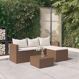 Garten-Lounge-Set Braun Poly Rattan Vidaxl Braun