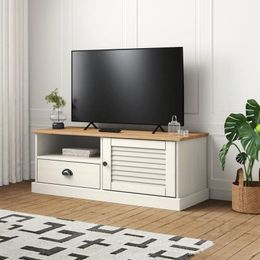 Bonnevie - TV-Schrank,TV-Möbel vigo Weiß 106x40x40 cm Massivholz Kiefer vidaXL