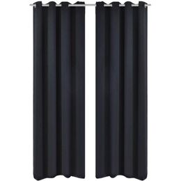 Bonnevie - Verdunkelungs-Vorhänge mit Metallringen 135 x 245 cm Schwarz blackout vidaXL42504