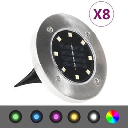 Bonnevie - Solar-Bodenleuchten 8 Stk. led RGB-Lichtfarbe vidaXL512375