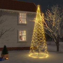 LED-Weihnachtsbaum,Outdoor-Lichterketten mit Metallstange 1400 LEDs Warmweiß 5 m vidaXL