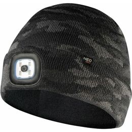 Camouflage Wintermütze mit wiederaufladbarer LED-Leuchte - camo