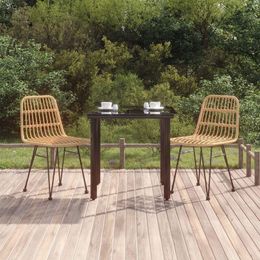 3-tlg. Garten-Essgruppe Poly Rattan Vidaxl Braun