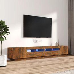 3-tlg. TV-Schrank-Set,TV-Möbel,TV-Möbel LED-Leuchten Räuchereiche Holzwerkstoff vidaXL