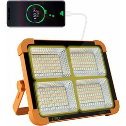 100W 10000LM wiederaufladbarer LED-Flutlicht, tragbares Laternen-Arbeitslicht mit Solarpanel, 16500mAh wiederaufladbare USB-Lampe, für Camping,