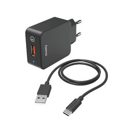 Hama USB-C Qualcomm® Quick Charge™ 3.0 Ladegerät Universal, 3.6 - 12 Volt 19.5 Watt, Schwarz