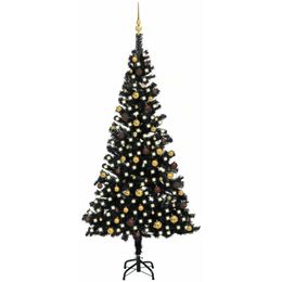 Bonnevie - Künstlicher Weihnachtsbaum,Kunstbaum mit LEDs & Kugeln Schwarz 240 cm pvc vidaXL