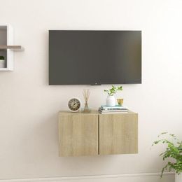 Bonnevie - TV-Hängeschrank TV-Wandschrank Sonoma-Eiche 60x30x30 cm vidaXL