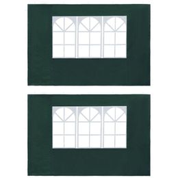Bonnevie - Partyzelt-Seitenwände 2 Stück mit Fenster pe Grün vidaXL999248