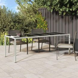 Gartentisch,Terrassentisch Weiß 250x100x75 cm Poly Rattan und Hartglas vidaXL
