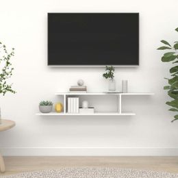 TV-Wandregal Wandboard Weiß 125x18x23 cm Holzwerkstoff vidaXL