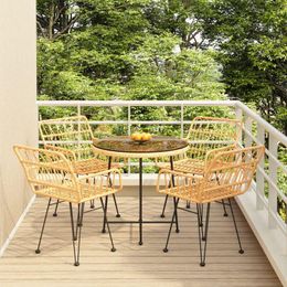 Bonnevie - 5-tlg. Garten-Essgruppe,Gartenmöbel Set Poly Rattan vidaXL