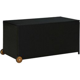 Vidaxl - Garten-Auflagenbox Schwarz 120x65x61 cm Poly Rattan Schwarz