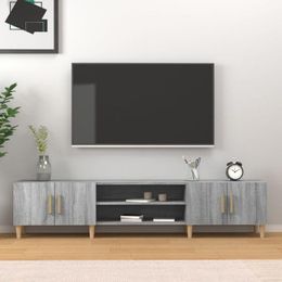 Bonnevie - TV-Schrank,TV-Möbel Grau Sonoma 180x31,5x40 cm Holzwerkstoff vidaXL