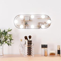 Wandspiegel Badzimmer Spiegel mit LED-Leuchten 15x40 cm Glas Oval vidaXL