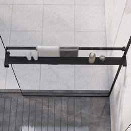 Duschablage für Begehbare Dusche Schwarz 80 cm Aluminium vidaXL98360
