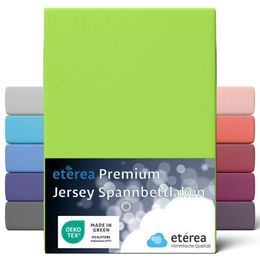 etérea Premium Jersey Spannbettlaken Apfelgrün 90x200 - 100x200 cm - Apfelgrün