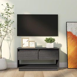 Bonnevie - TV-Schrank,TV-Möbel Grau 74x34x40 cm Massivholz Kiefer vidaXL