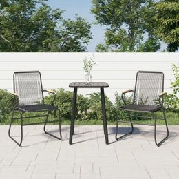 Gartenstühle 2 Stk. Gartensessel Schwarz 58x59x85,5 cm PVC Rattan vidaXL