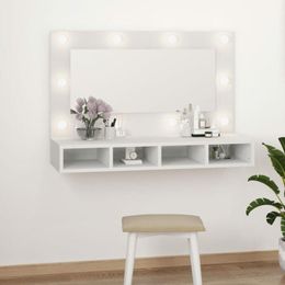 Spiegelschrank mit LED，Bad Hängeschrank Weiß 90x31,5x62 cm vidaXL