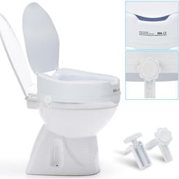 TolleTour Toilettensitzerhöhung Sonstiges Hygienezubehör Toilettenhilfen 10 cm Toilettensitz mit Deckel WC-Aufsatz - weiß