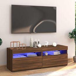 Bonnevie - TV-Schrank,TV-Möbel mit LED-Leuchten Braun Eichen-Optik 120x35x40 cm vidaXL