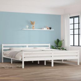 Bonnevie - Massivholzbett,Schlafzimmerbett,Doppelbett Weiß 200x200 cm vidaXL