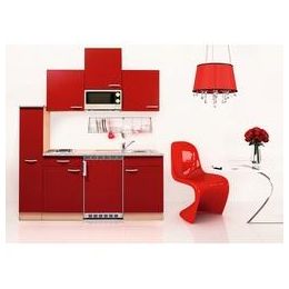 respekta Miniküchen m. Geräten B: ca. 180cm Rot