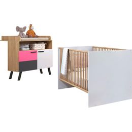 TRENDTEAM Babymöbel-Set Mats, (2-St), neutrales Design, blau|bunt|grau|rosa|weiß