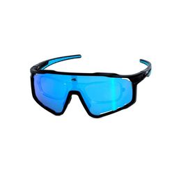 F 2 F2 Sonnenbrille Unisex Sportbrille mit Monoscheibe, blau|schwarz