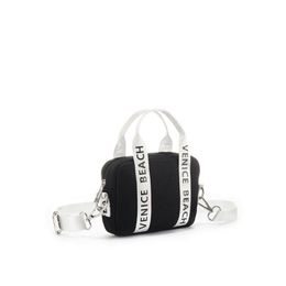 Venice Beach Umhängetasche, Minibag, Handtasche aus Mesh Material VEGAN, schwarz|weiß