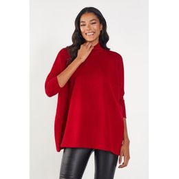 Milan Kiss Poncho in Rot - S