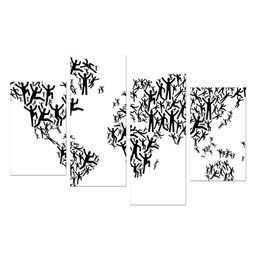 Bilderdepot24 Leinwandbild Weltkarte Piktogramm Mensch